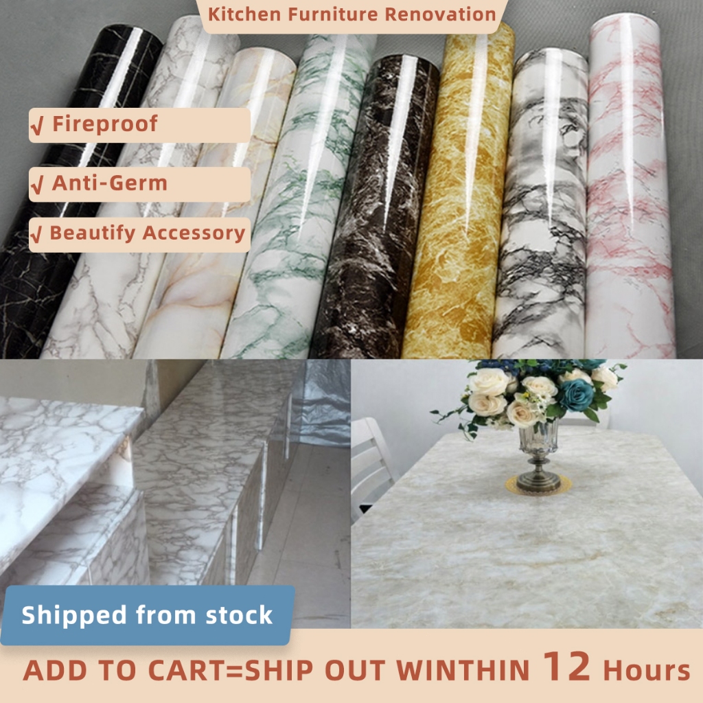 wall sticker Marble Wall Tile Paper Kitchen Wall Sticker Wall Paper ...