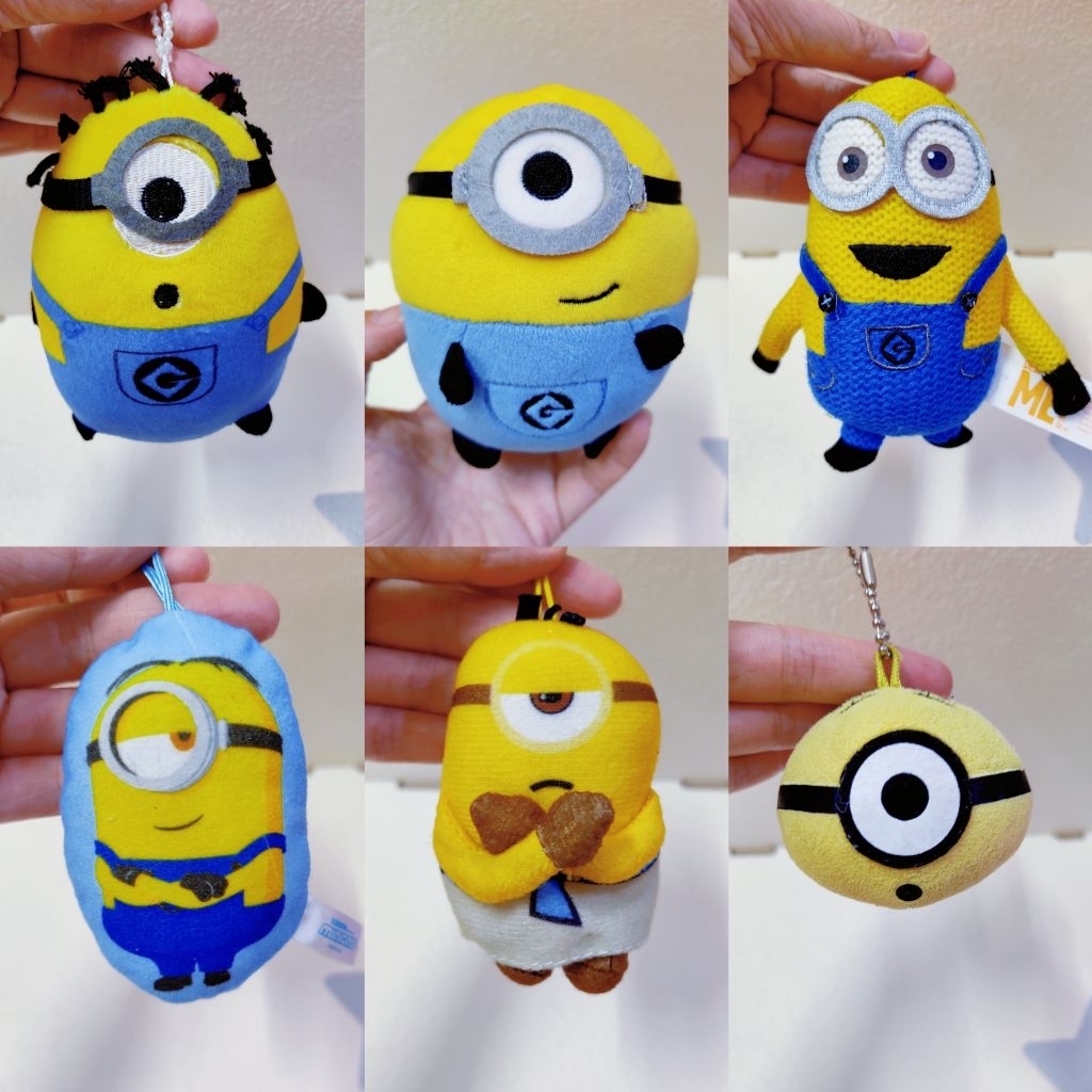 Preloved soft toy keychain SKC58 Despicable Me Minion Mel Tom Bob Dave ...