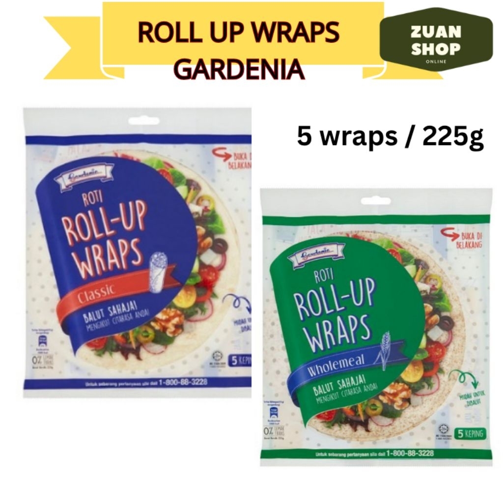 GARDENIA Roll Up Wraps Classic Wholemeal | Roti Wrap - 5 wraps / 225g ...