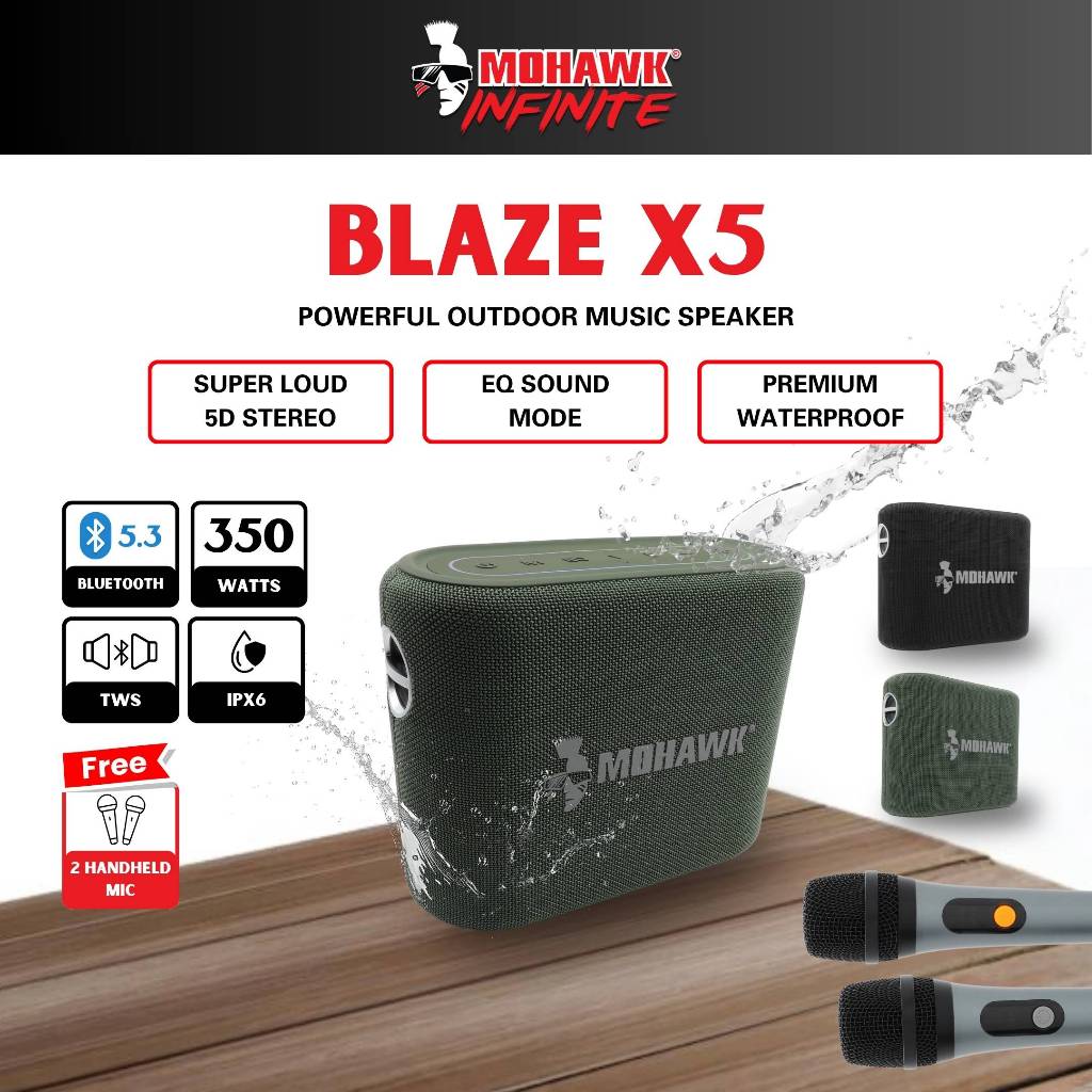 Mohawk Infinite Blaze X5 Speaker Bluetooth Bass Besar | Powerful 350W ...