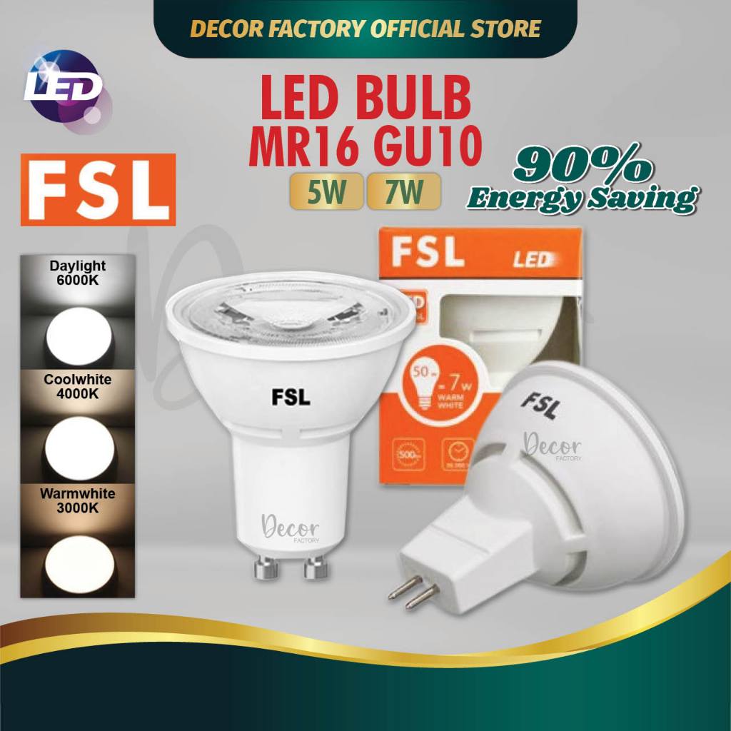 FSL LED BULB HIGH QUALITY GU10 Bulb MR16 Bulb 5W 7W Spot Eyeball Bulb ...