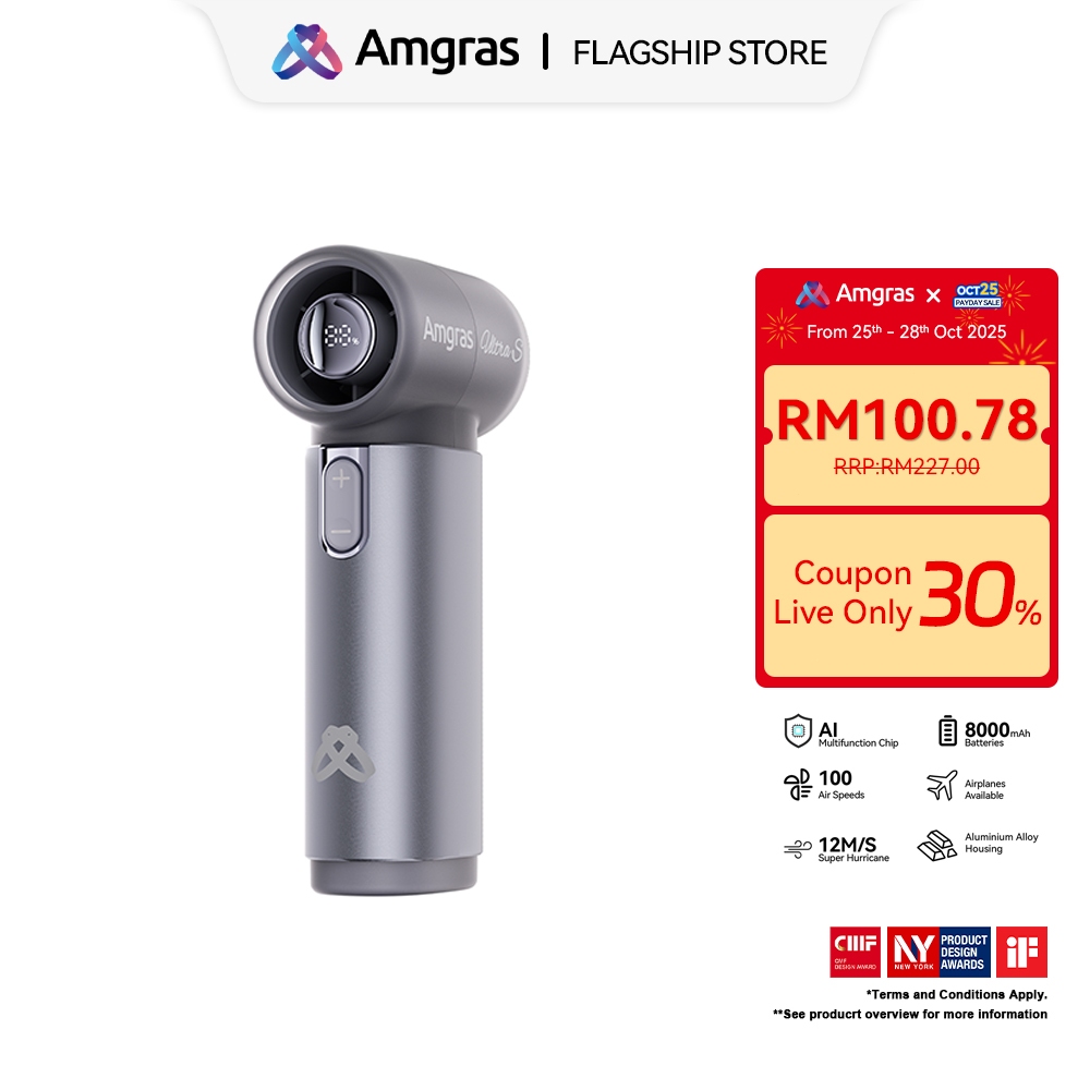 Amgras MetaHeld Fan UltraS Ultra-high speed turbo handheld fan portable ...