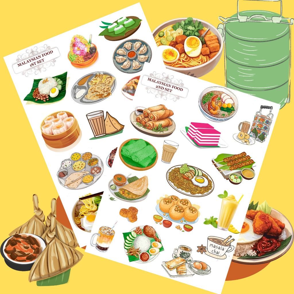 Malaysia Food Stickers , Makan Makan , Merdeka Folio, Scrapbooking ...