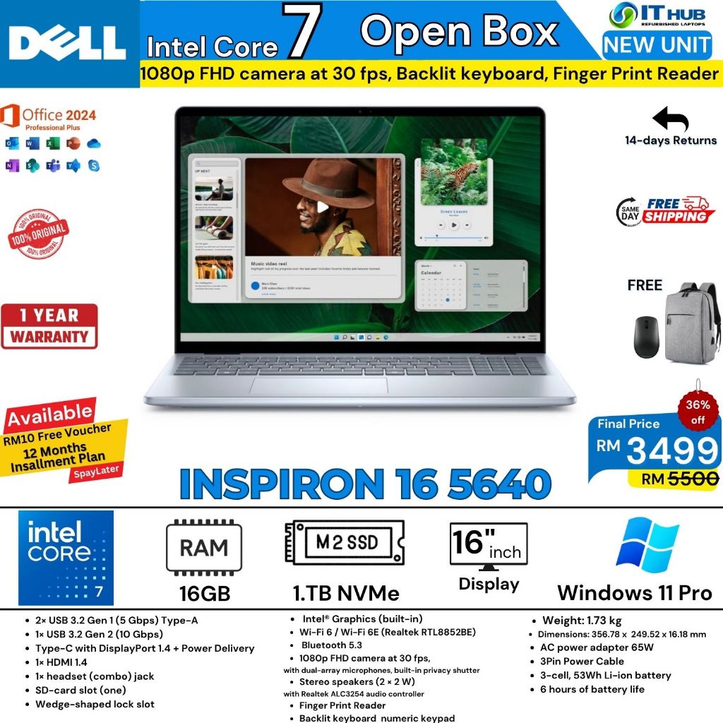 Brand New Dell Inspiron 5640,3530 / RYZEN 7, 5 / 14,13,12 Gen, intel ...