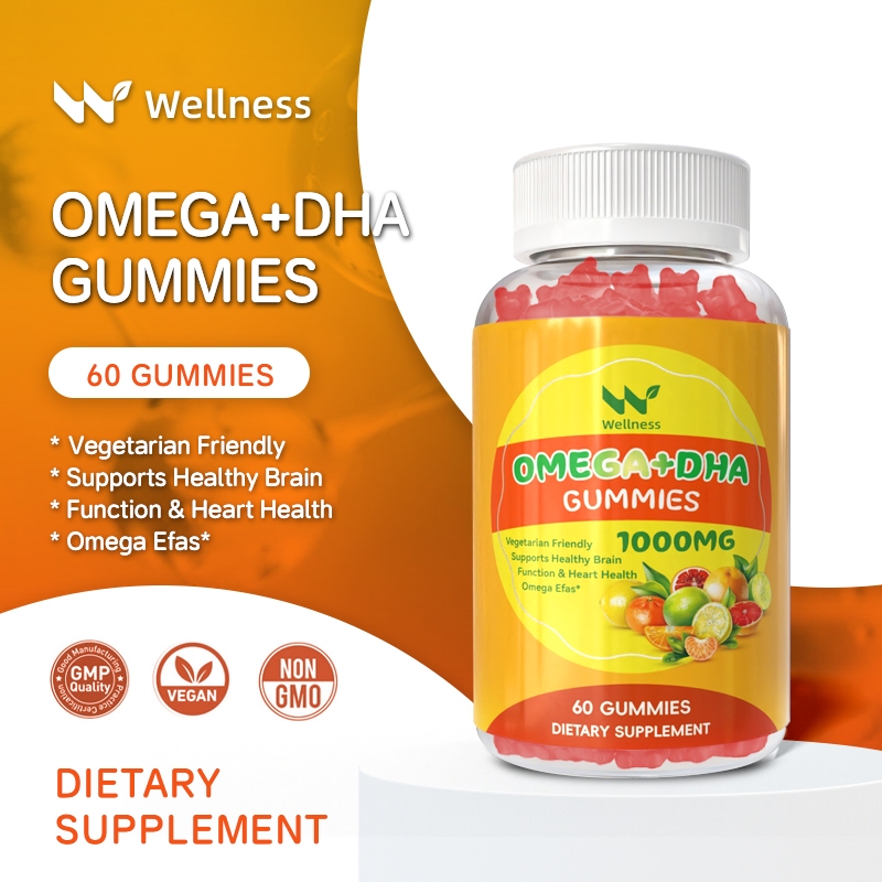 Wellness Omega-3 Gummies 1000mg + Turmeric Omega 3 Fish Oil Alternative ...