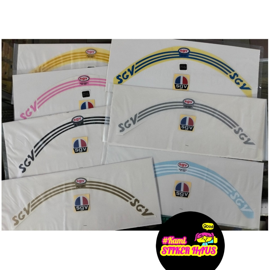 SGV Helmet Stickers (set) {Original Size Fitting} #sgv | Shopee Malaysia