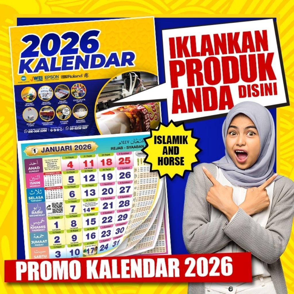 KALENDAR ISLAM 2026, KALENDAR LUNAR 2026 1 SET 100PCS | Shopee Malaysia