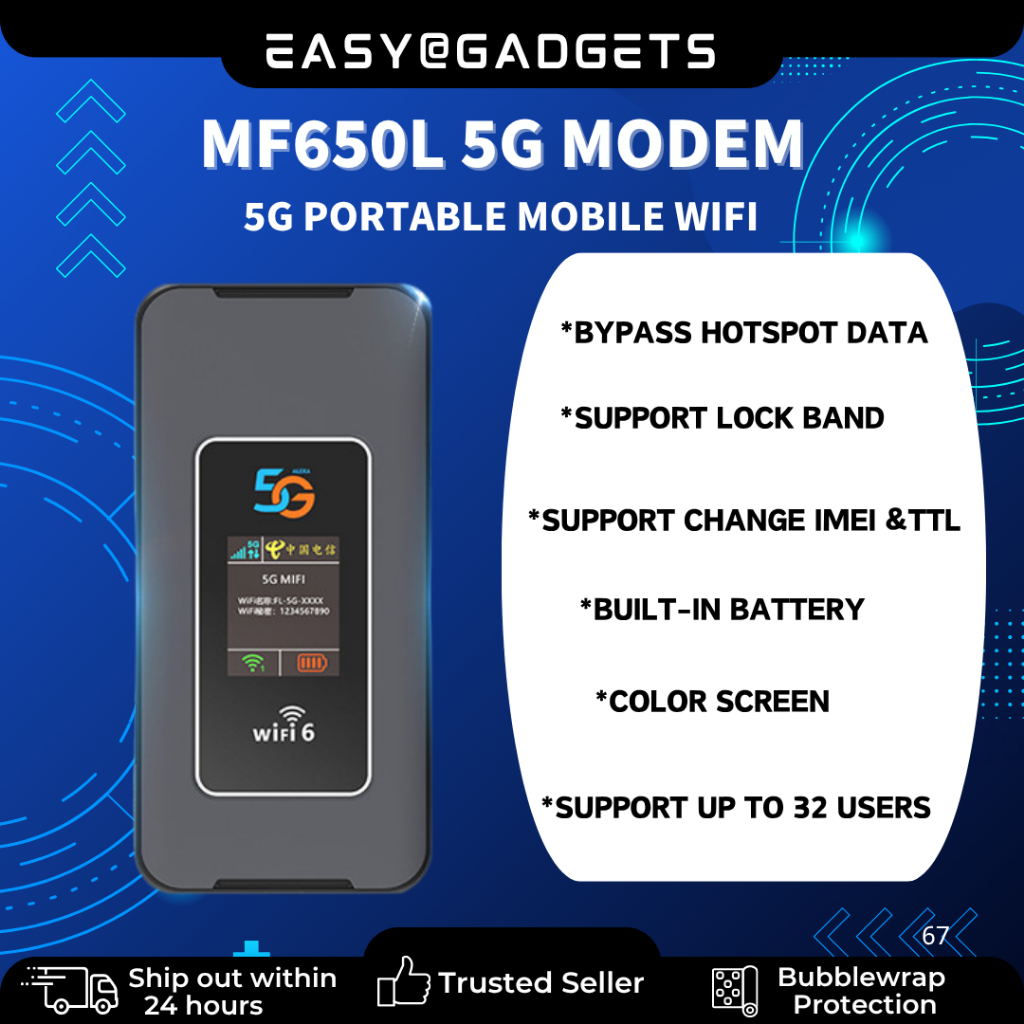 MF650(5000MAH) MF650L(8000MAH) MODIFIED POCKET 5G WIFI MODEM | Shopee ...