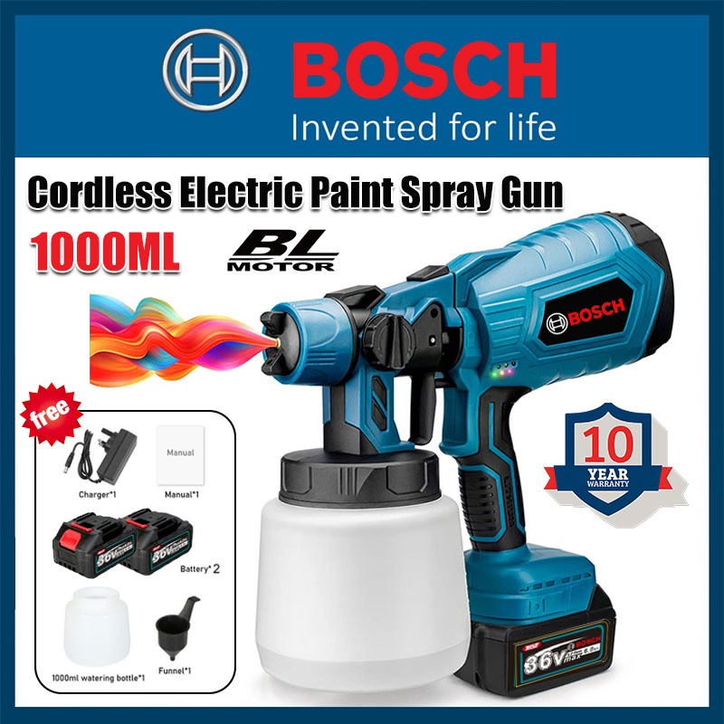 Bosch Cordless Electric Paint Spray Gun 2000W 1000ml High Power ...