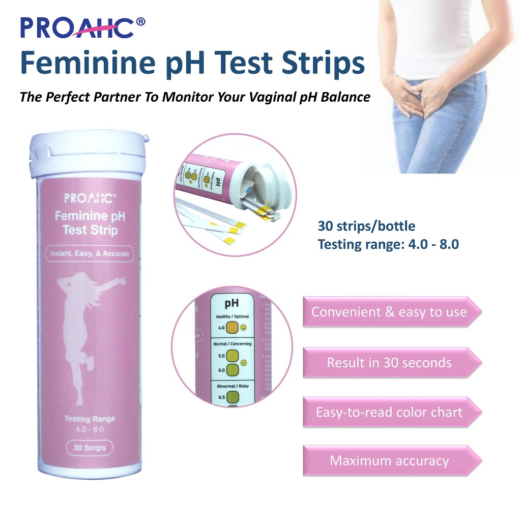 PROAHC Feminine pH Test Strip Instant, Easy & Accurate 30 Strips ...