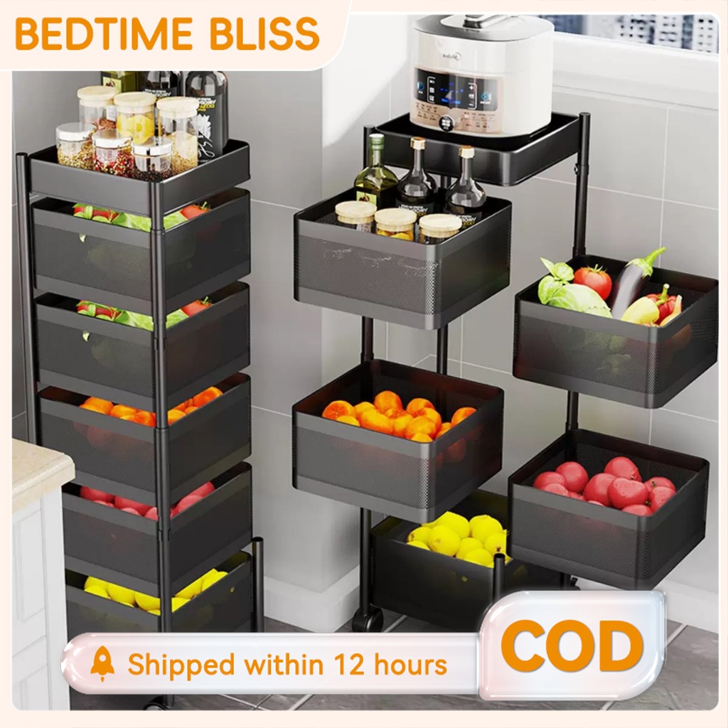 Rak Dapur Rotating Storage Rack Stainless Steel Rotating Rack Kitchen ...