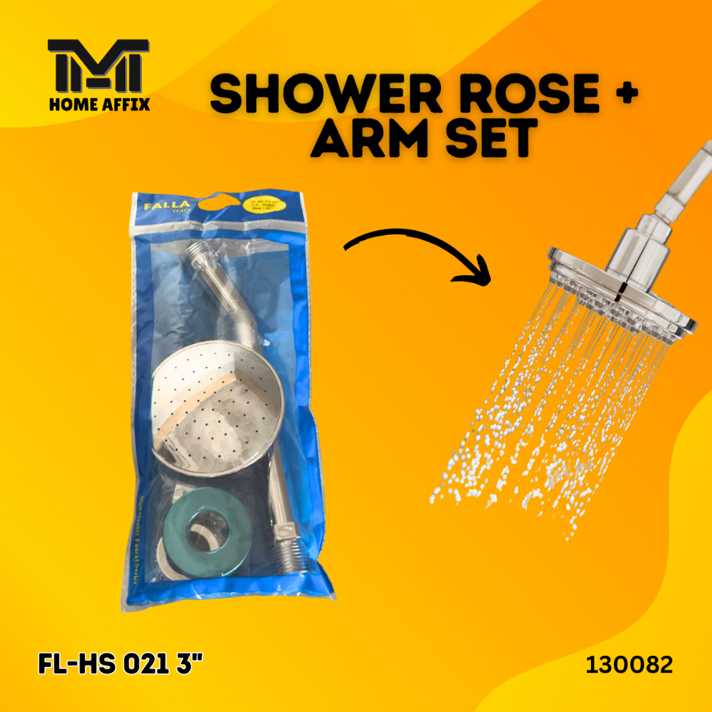 High-Pressure 3" Shower Rose & Arm Set | Home Affix FL-HS 021 | Shopee ...