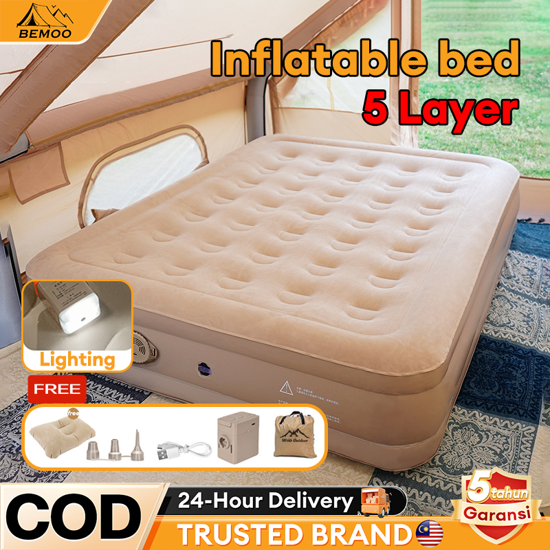 【WTHB】6Layer Inflatable Air Bed with Pump | 3 Min Fast Inflate Tilam ...