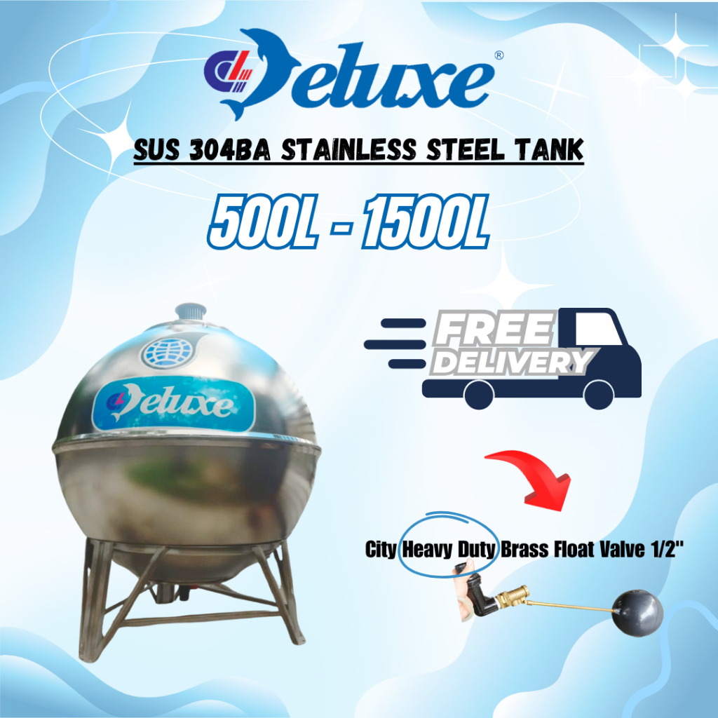 Deluxe Stainless Steel Earth Shape Water Tank (Tangki Air) With Stand ...
