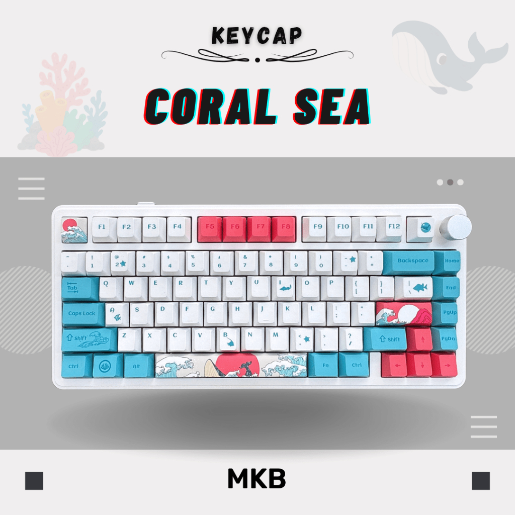 MKB Coral Sea PBT Dye Sublimation Cherry Profile Keycap Set for ...
