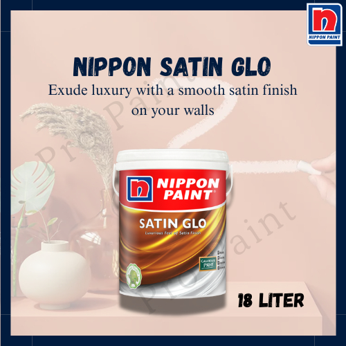 18L Nippon Paint Satin Glo Interior Wall Paint / Cat Dalam Dinding ...