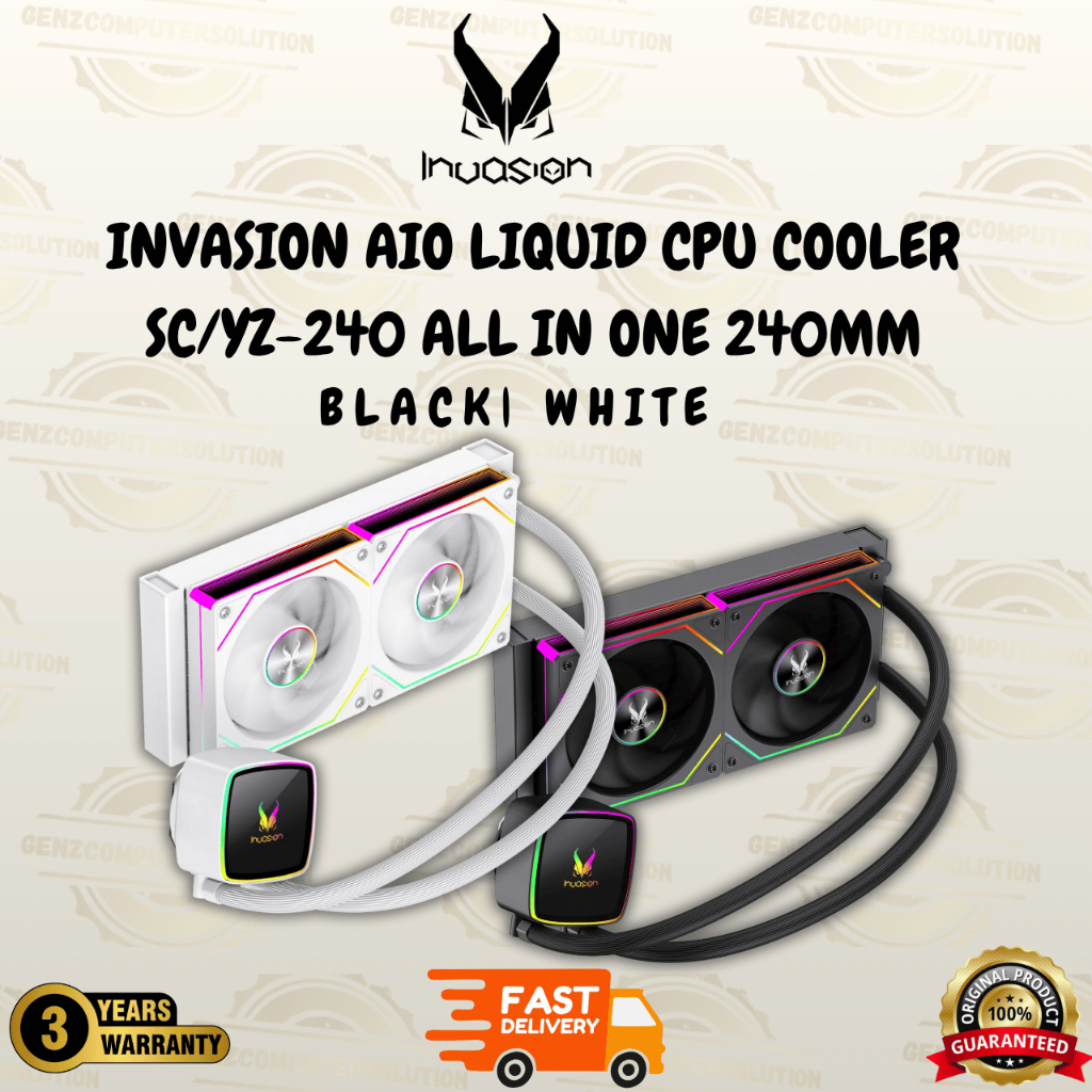 [INVASION SC-240 YZ-240] 240mm AIO CPU Liquid Cooler [Black / White ...