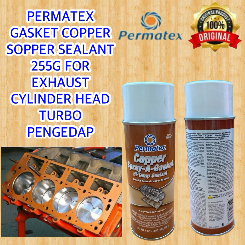 PERMATEX GASKET COPPER SPRAY SEALANT 255G SEALANT FOR EXHAUST CYLINDER ...