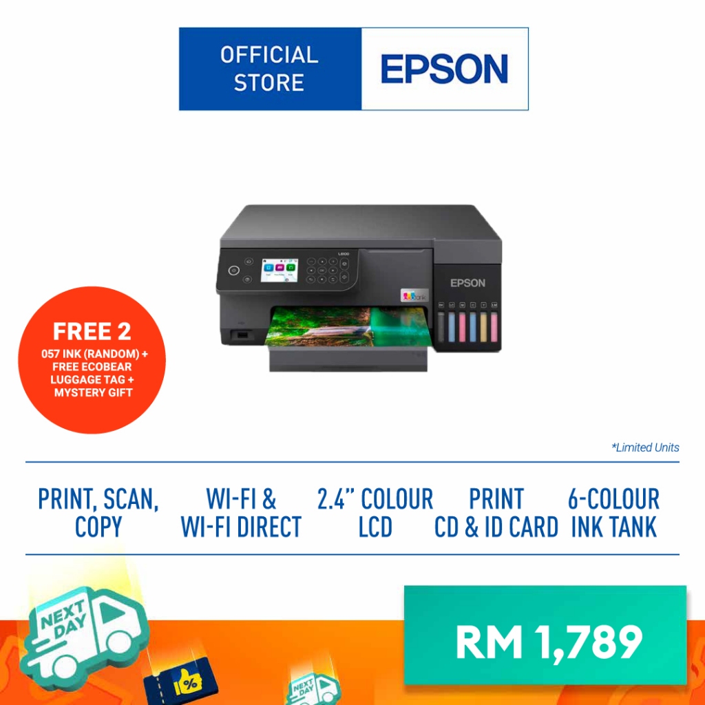 [Free 2 Ink + Tag + Gift 10 Nov] Epson EcoTank L8100 Wi-Fi Ink Tank A4 ...