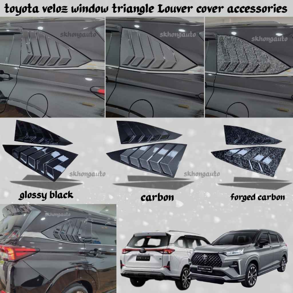 toyota veloz car window triangle Louver cover forged carbon fiber ...