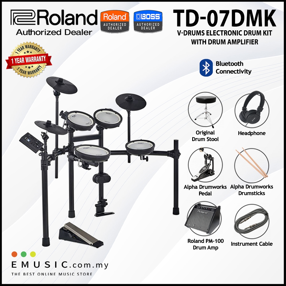 Roland TD-07DMK V-Drums Electronic Drum Kit Digital Drum with Amp ...
