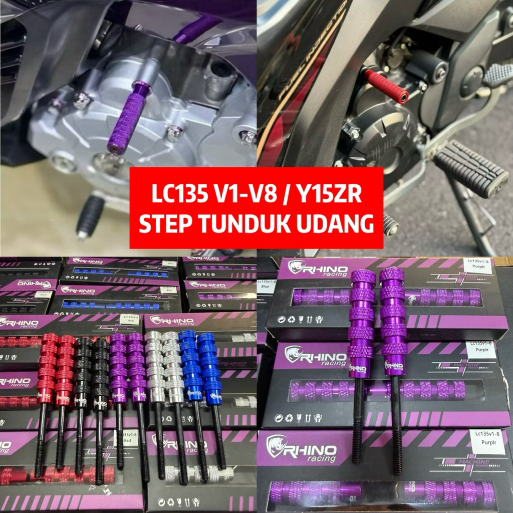 RHINO RACING STEP UDANG ALLOY CNC YAMAHA Y15 Y16 LC135 STAND CASING ...