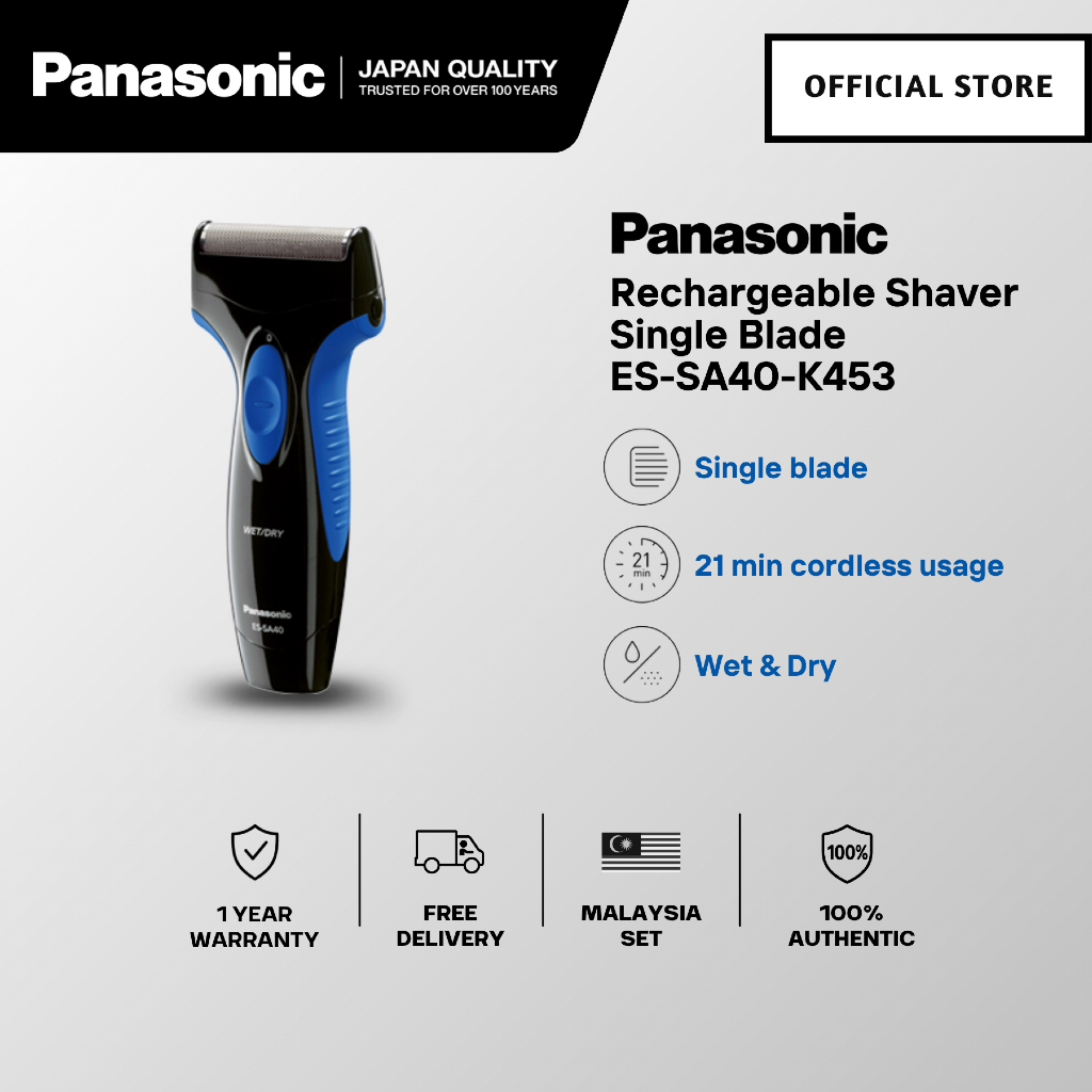 PANASONIC ES-SA40 SHAVER RECHARGEABLE ELECTRIC ES-SA40-K453 Pencukur ...