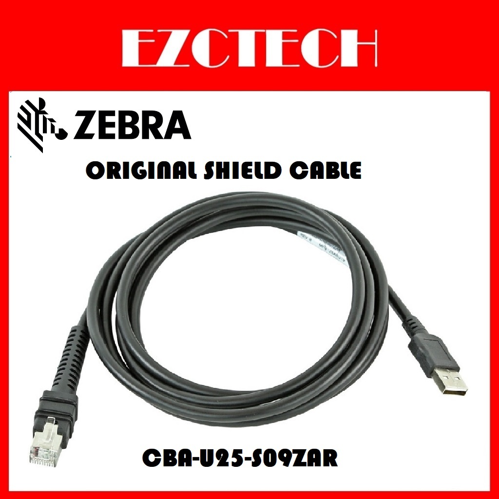 ZEBRA CBA-U25-S09ZAR USB Cable 7ft 2M for Symbol Zebra Barcode Scanner ...