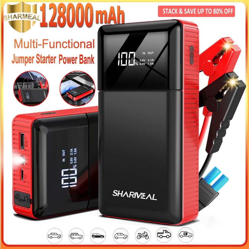 128000mah Car Jumper Starter 12V Heavy Duty Powerbank Jumper Kereta ...