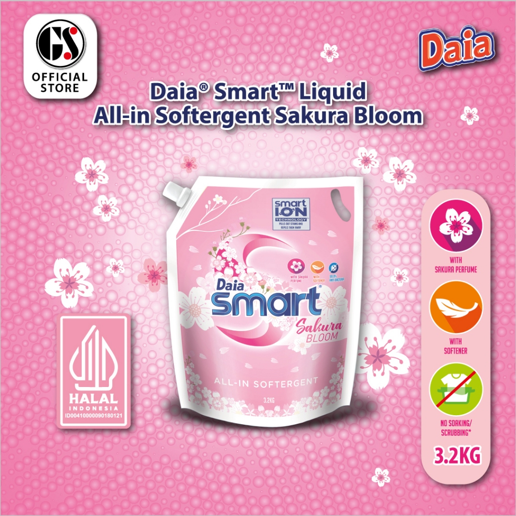 DAIA Smart All-In Softergent Sakura Bloom 3.2kg Refill Pack | Shopee ...