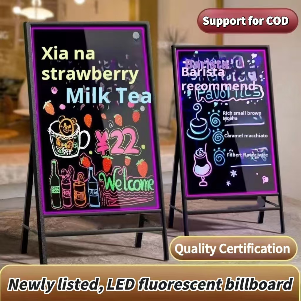 Glowing LED Light Sign Billboard Ad Sign with Stand Lighting Drawing ...