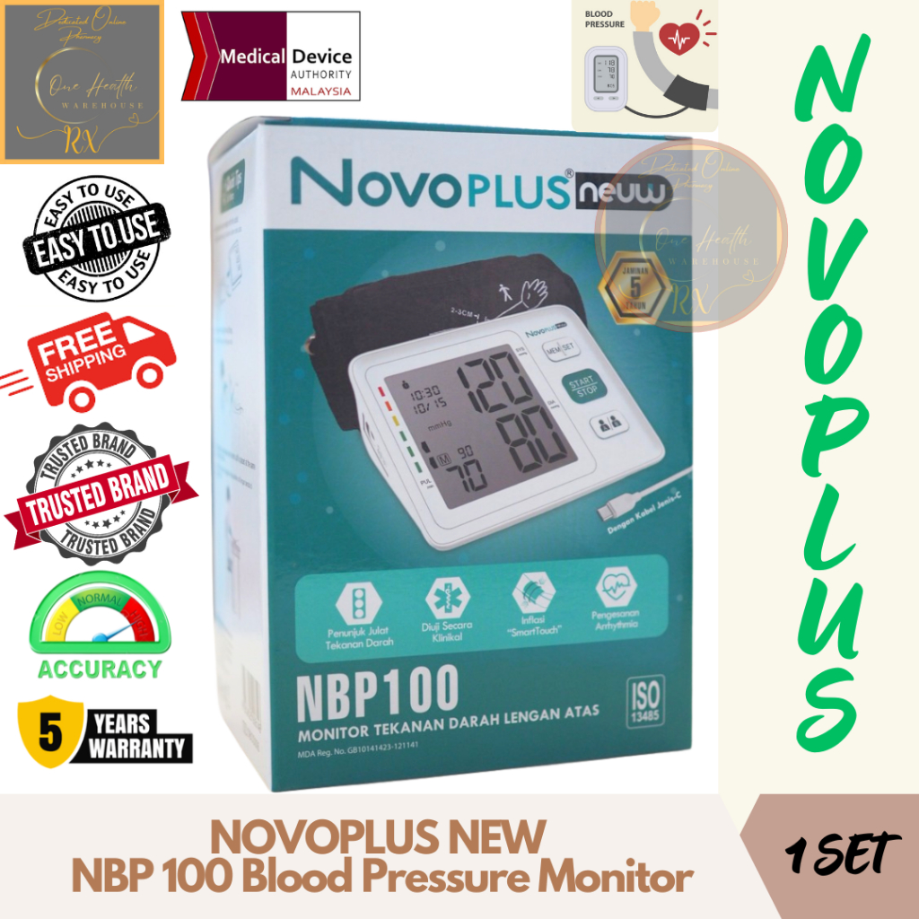NOVOPLUS NEW - NBP 100 [Novoplus blood pressure monitor USB - TYPE C ...