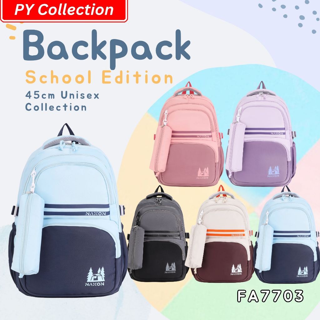 C1-FA7703 / 45CM UNISEX DESIGN Korea Backpack High Quality Beg Sekolah ...