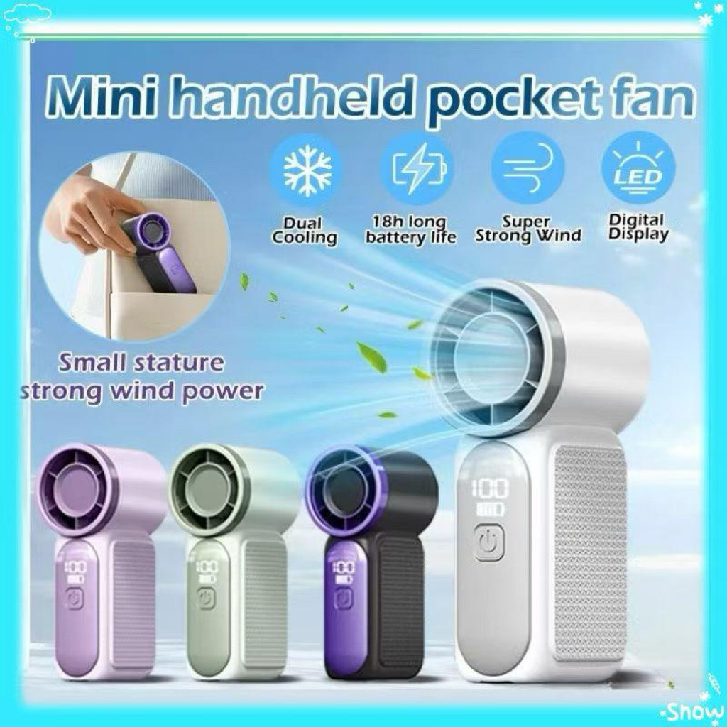 X688 Smallest Fan (2025 New) 3600mAh Portable Mini Handheld Turbo Fan 3 ...