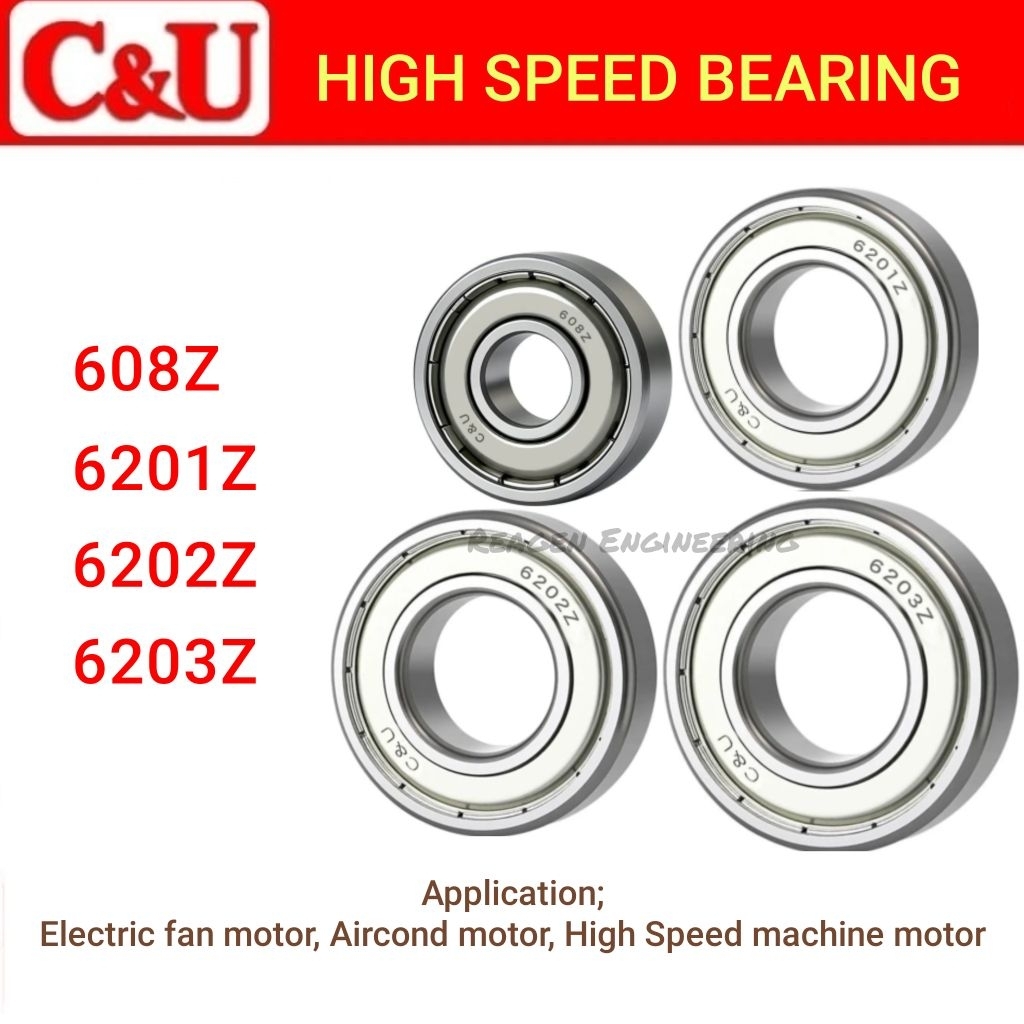 High Speed Bearing 608Z 6201Z 6202Z 6203Z For Electric Fan Motor ...