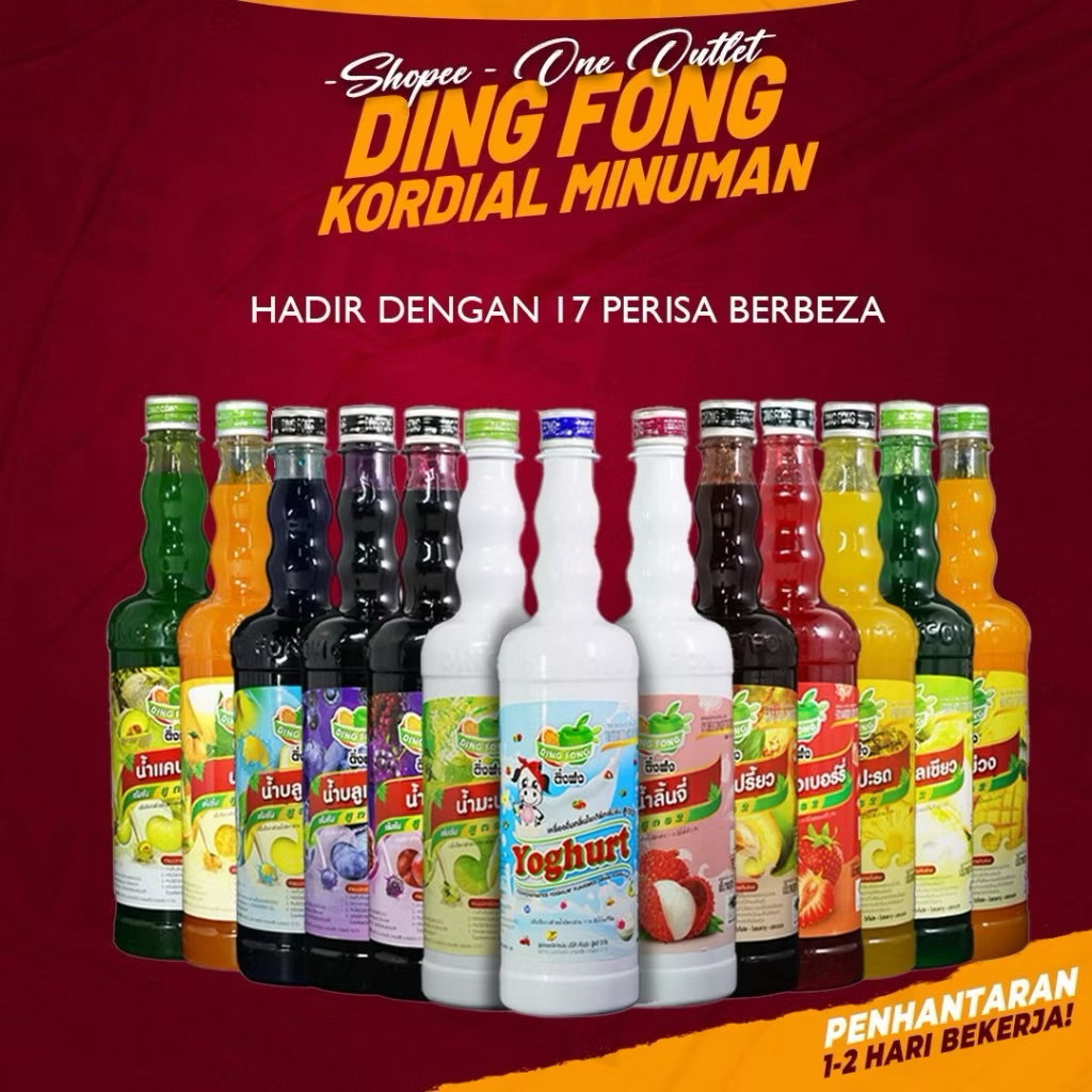 Ding Fong Squash Kordial Ice Blended Flavour HALAL (Bottle) | Shopee ...