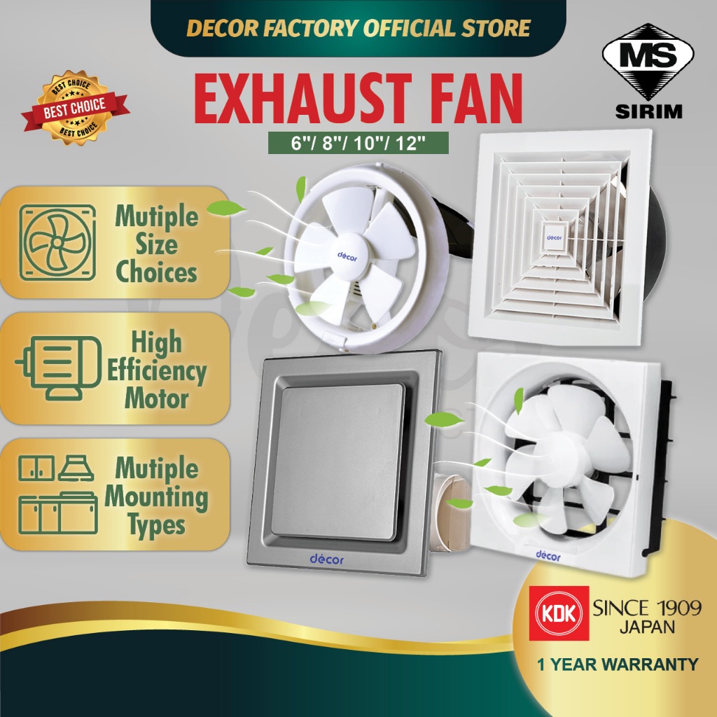 Exhaust Fan 6” 8” 10” 12” Wall Exhaust Fan Ceiling Exhaust Fan Ekzos ...