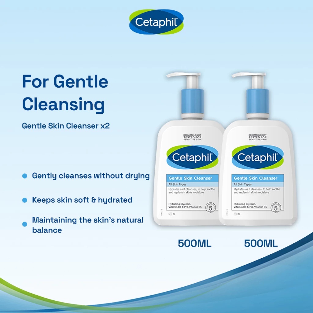 Cetaphil Twin Pack Gentle Skin Cleanser For Face & Body For Sensitive ...