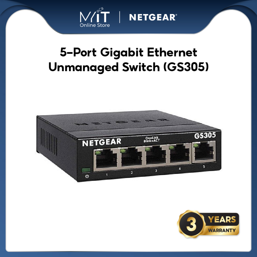 NETGEAR 5-Port Gigabit Ethernet Unmanaged Switch (GS305)【3 Years ...