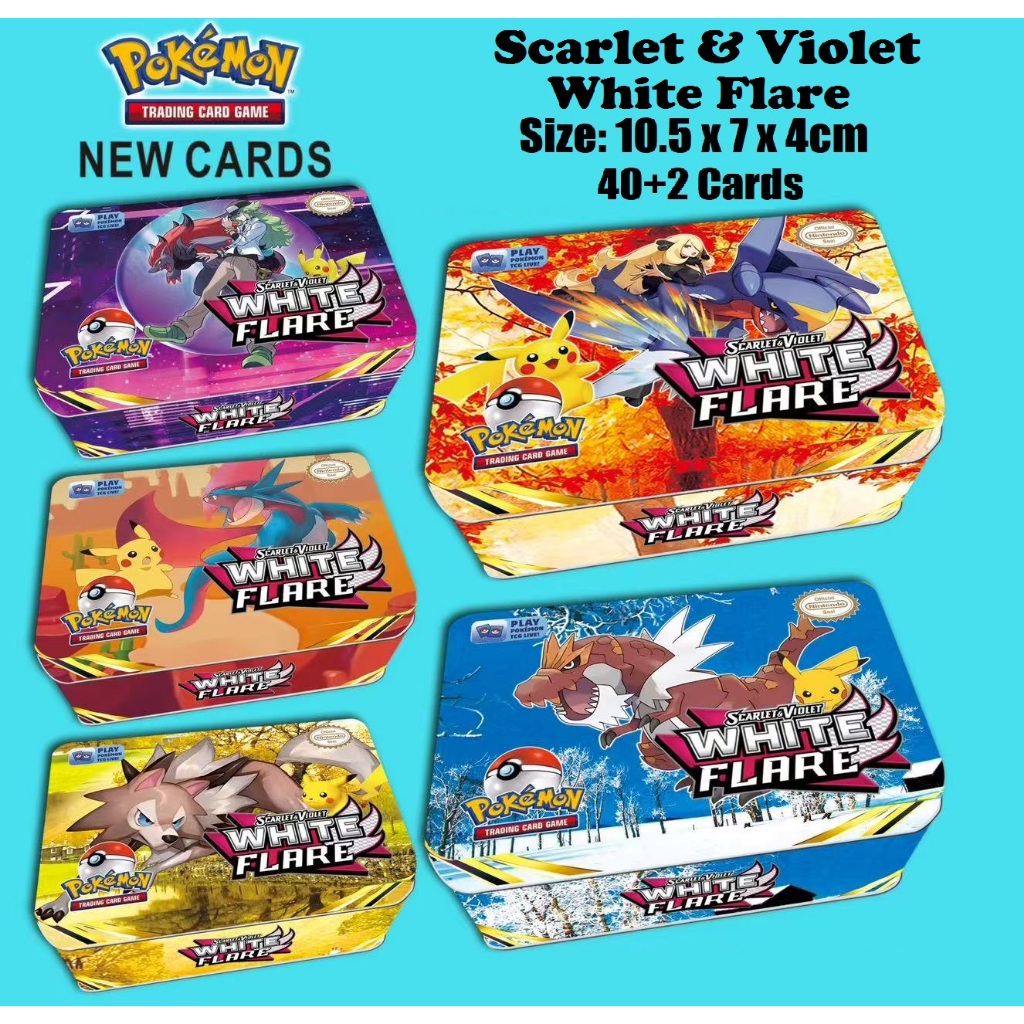 Pokemon Card Metal Box 10.5cm 42 Card Game Card Scarlet Violet Black ...