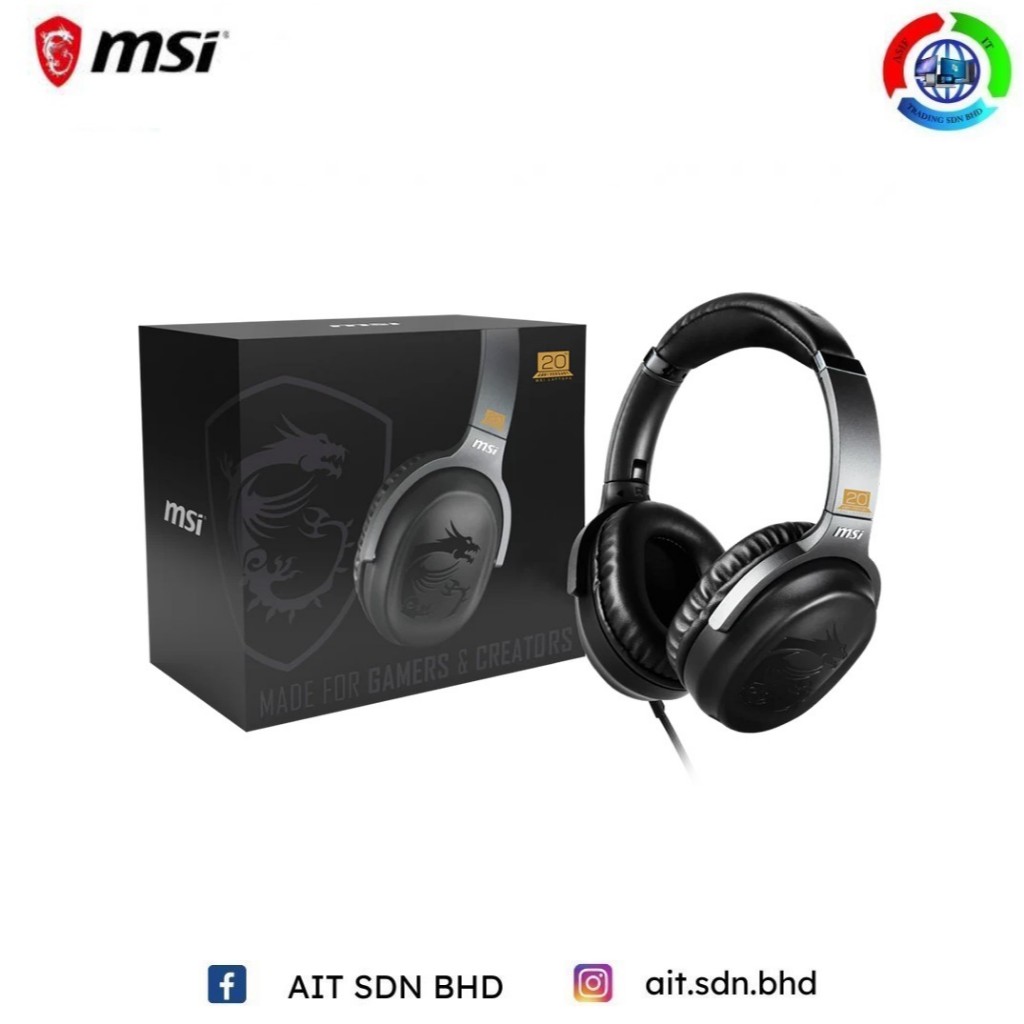 Msi H901 GC Wired Over-ear HeadSet - Black, A | Shopee Malaysia