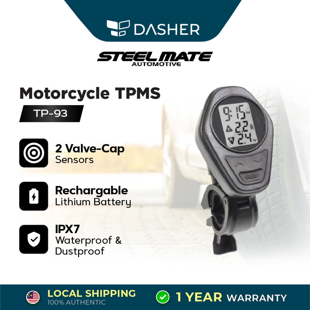 Steelmate Motorcycle Tire Pressure Monitoring System TPMS TP-93 IP67 ...