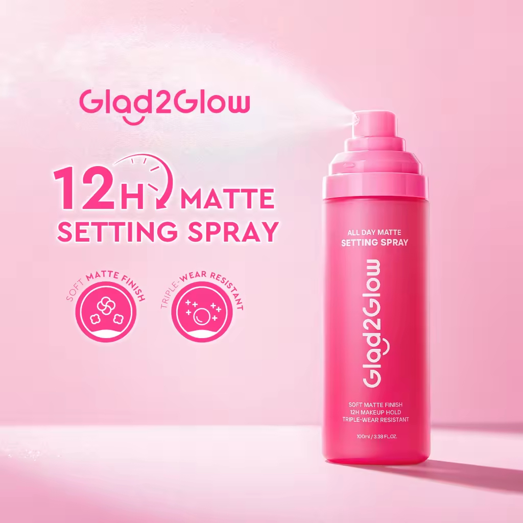Glad2Glow All Day Matte Setting Spray Long-Lasting Oil Control Face ...