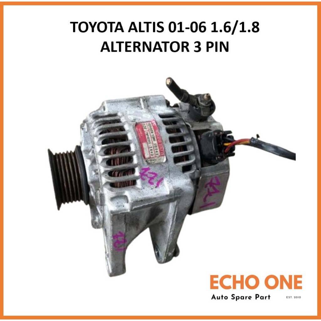 Toyota Altis ZZE121 / ZZE122 Alternator | 3-Pin | Used Original Japan ...