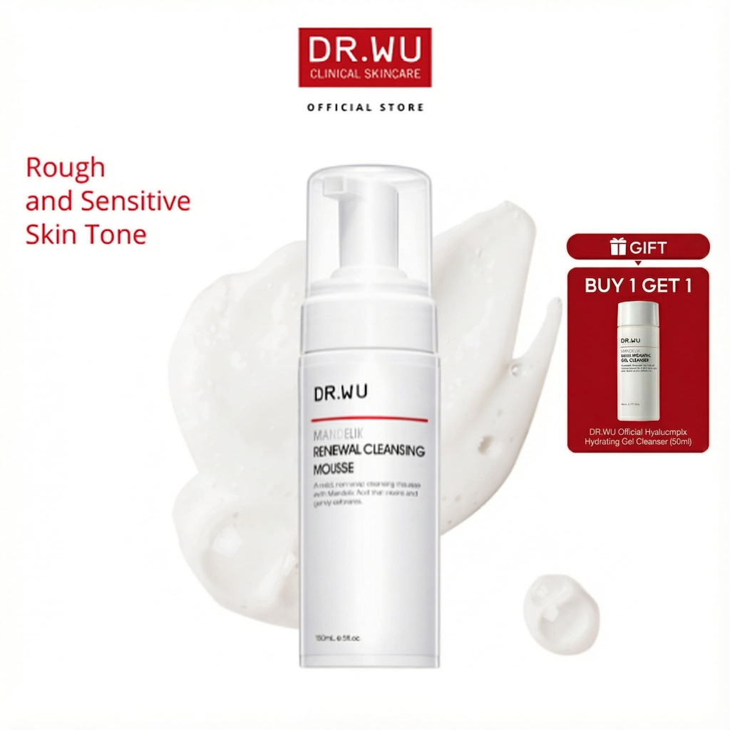 DR.WU Mandelik Renewal Cleansing Mousse 150ml | Acne Oil Control Amino ...