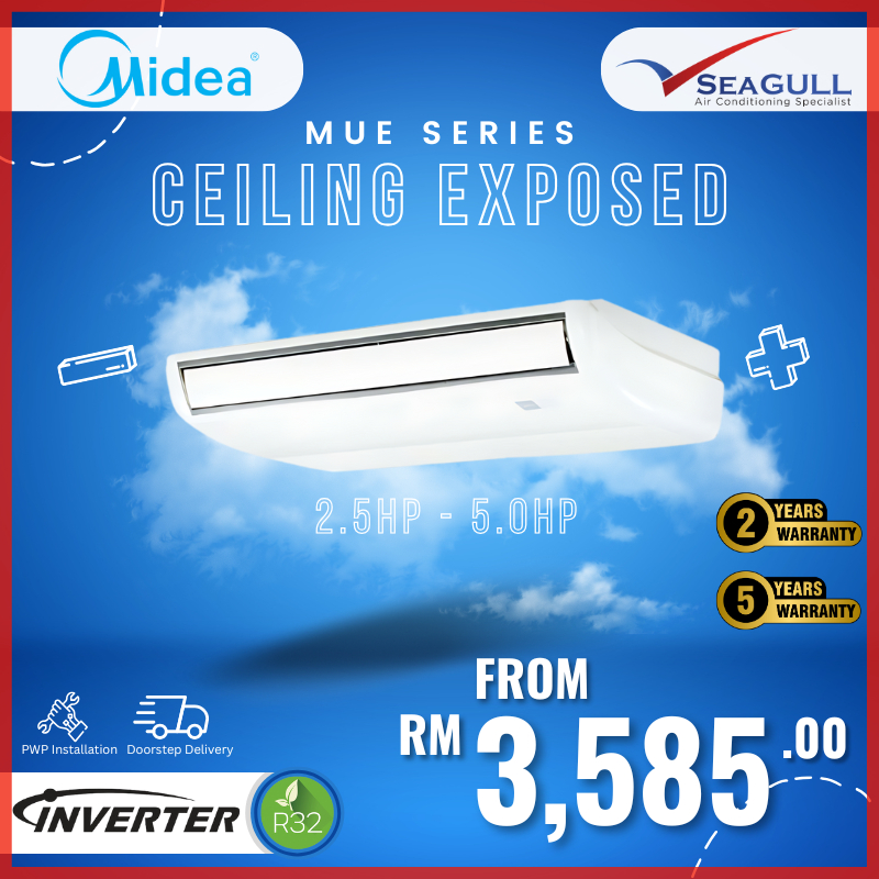 Midea Ceiling Exposed Inverter 2.0HP-5.0HP R32 | Shopee Malaysia