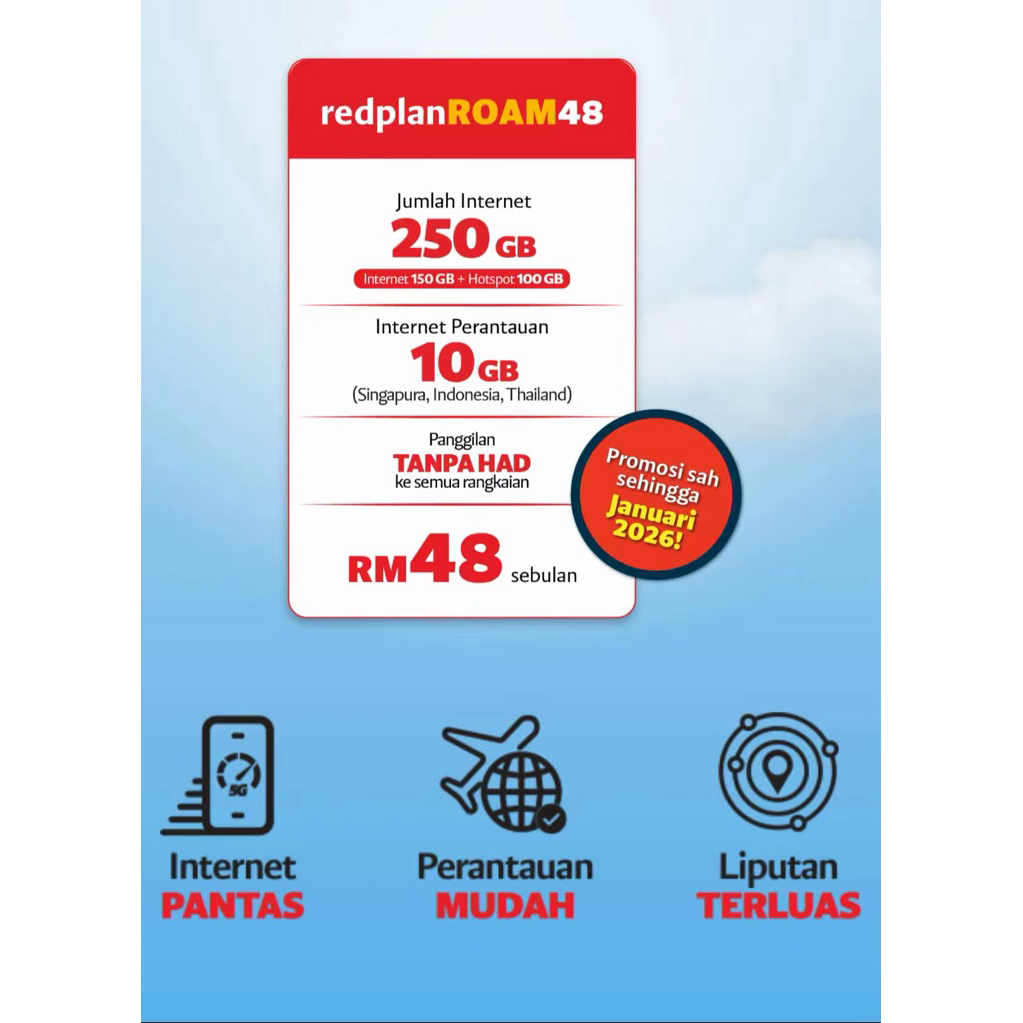 redONE Postpaid Plan 10, 38, 48 (UNLIMITED DATA) | Shopee Malaysia