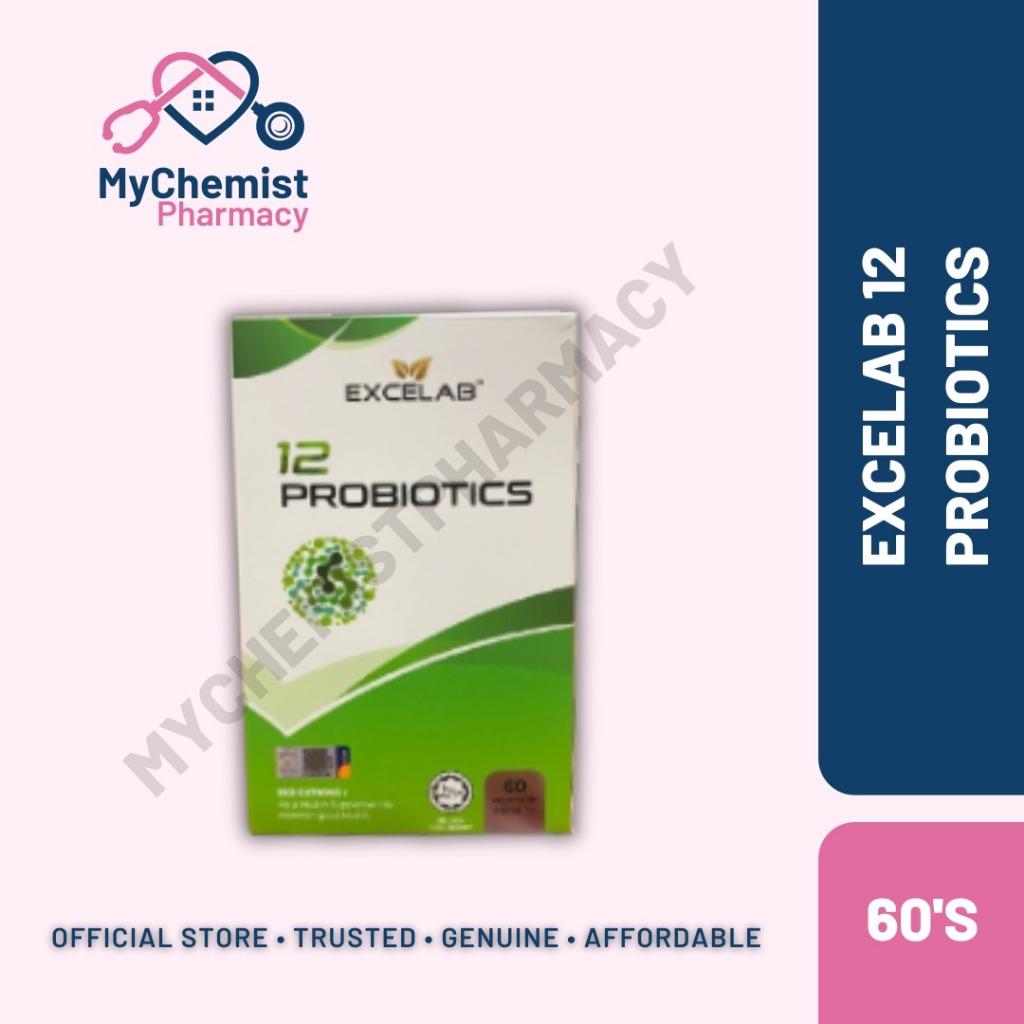 EXCELAB 12 PROBIOTICS 60'S |30 Bilion CFU, Probiotik Kekuatan Tinggi ...