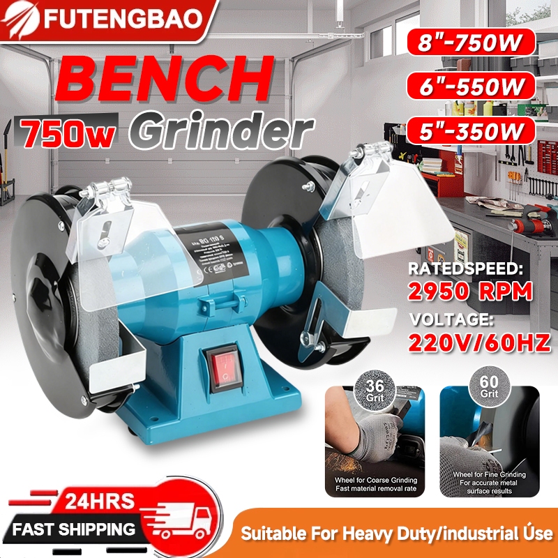 Bench Grinder Machine 750W Powerful Motor 200MM Mesin Asah Bench ...