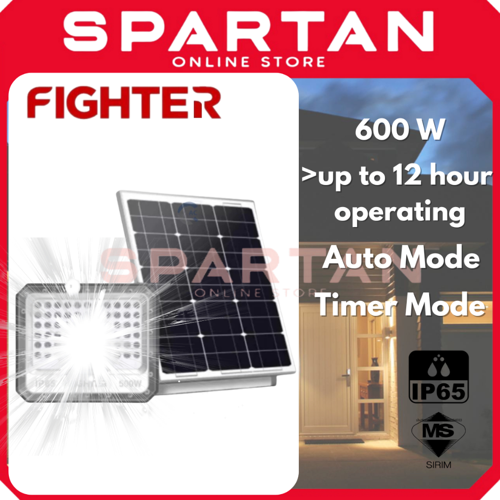 FIGHTER Falcon 600W LED Solar Flood Light (SIRIM) | Quick Charging ...